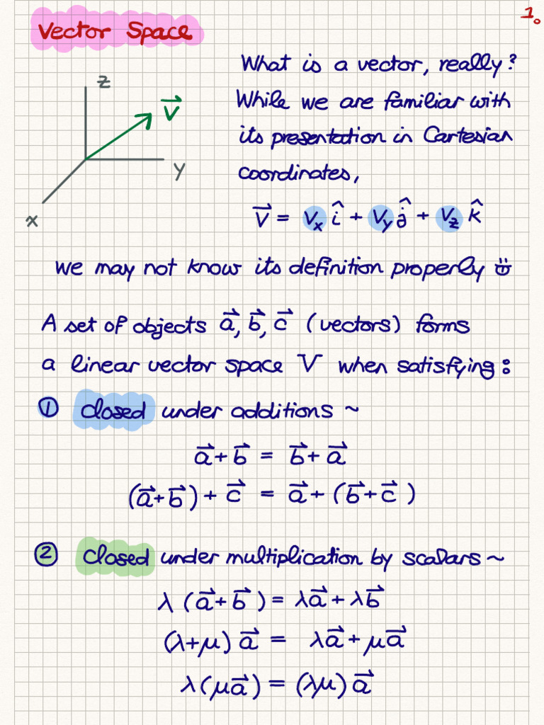 10820林秀豪教授應用數學入門筆記 - L2 vector space | PDF | Vector Space | Linear Map