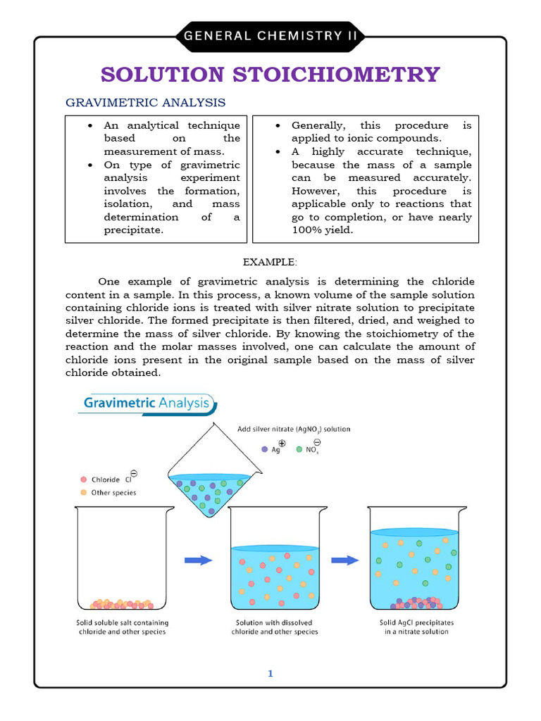 Gravimetric Analysis and Stoichiometry Guide | PDF | Osmosis | Physical ...