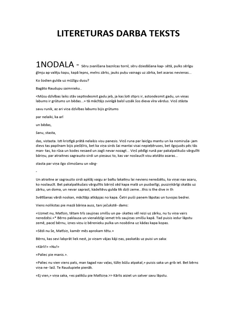 Litereturas Darba Teksts | PDF