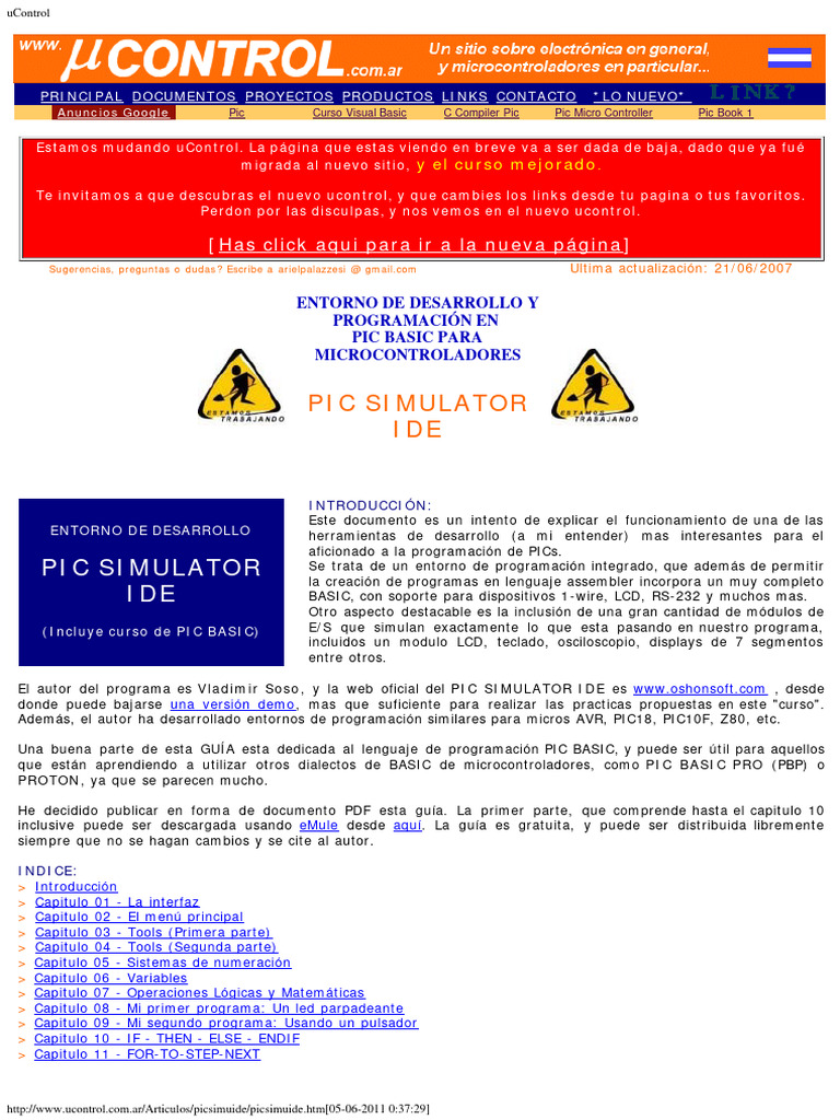 Guía PIC Simulator IDE y PIC BASIC | PDF | Poco | Ingeniería Informática