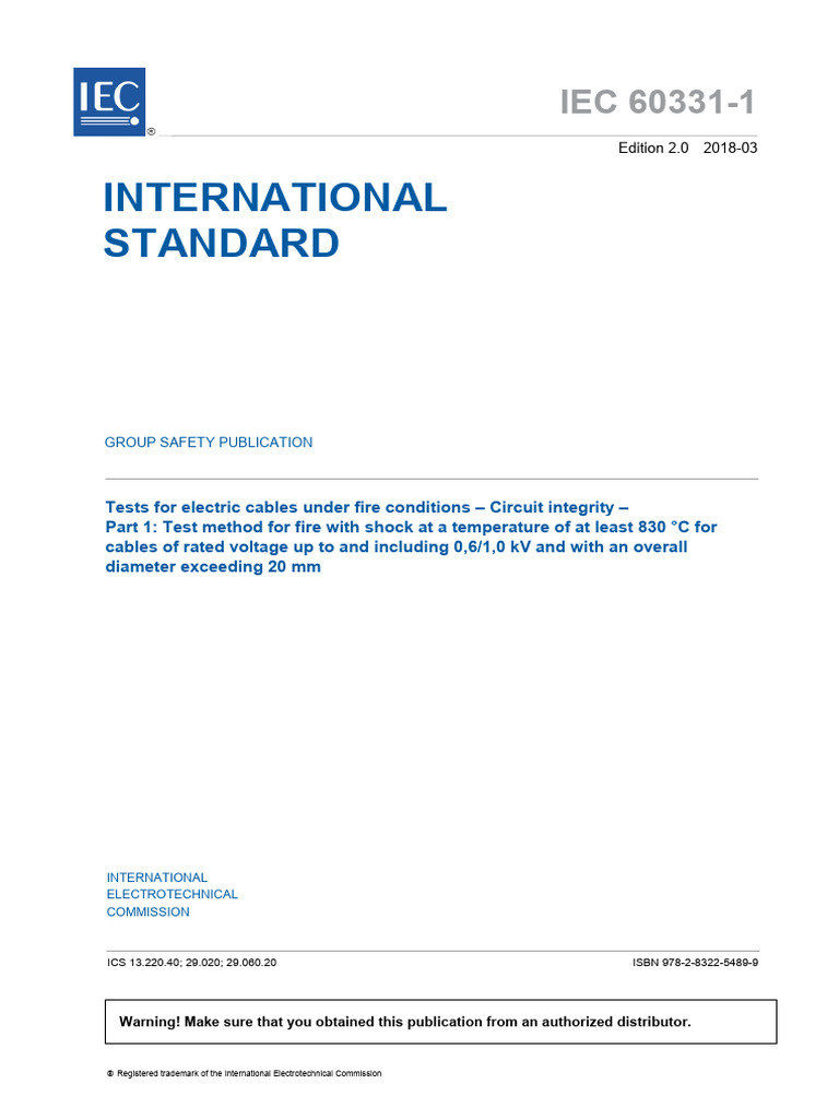 IEC 60331-1-2018 - Preview - Test Method For Fire - PREVIEW | PDF ...