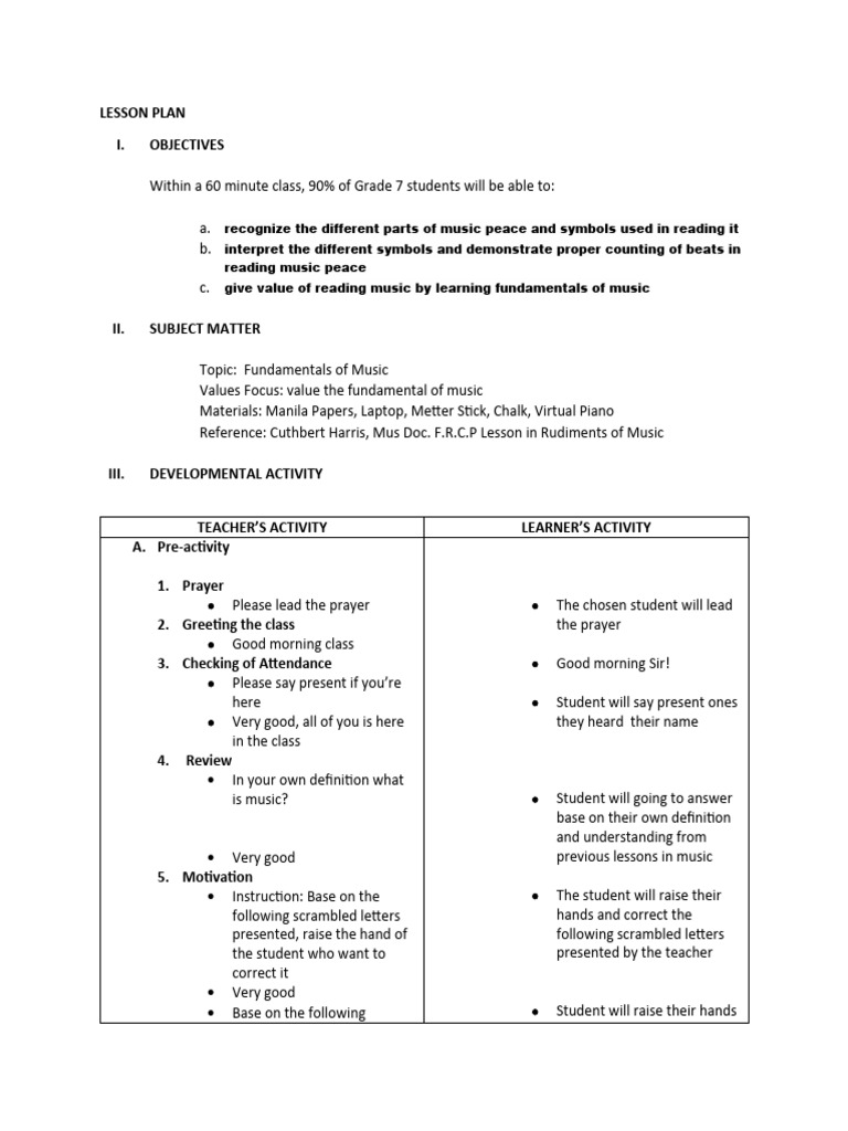 Lesson Plan Fundamentals | PDF | Lesson Plan | Cognitive Science