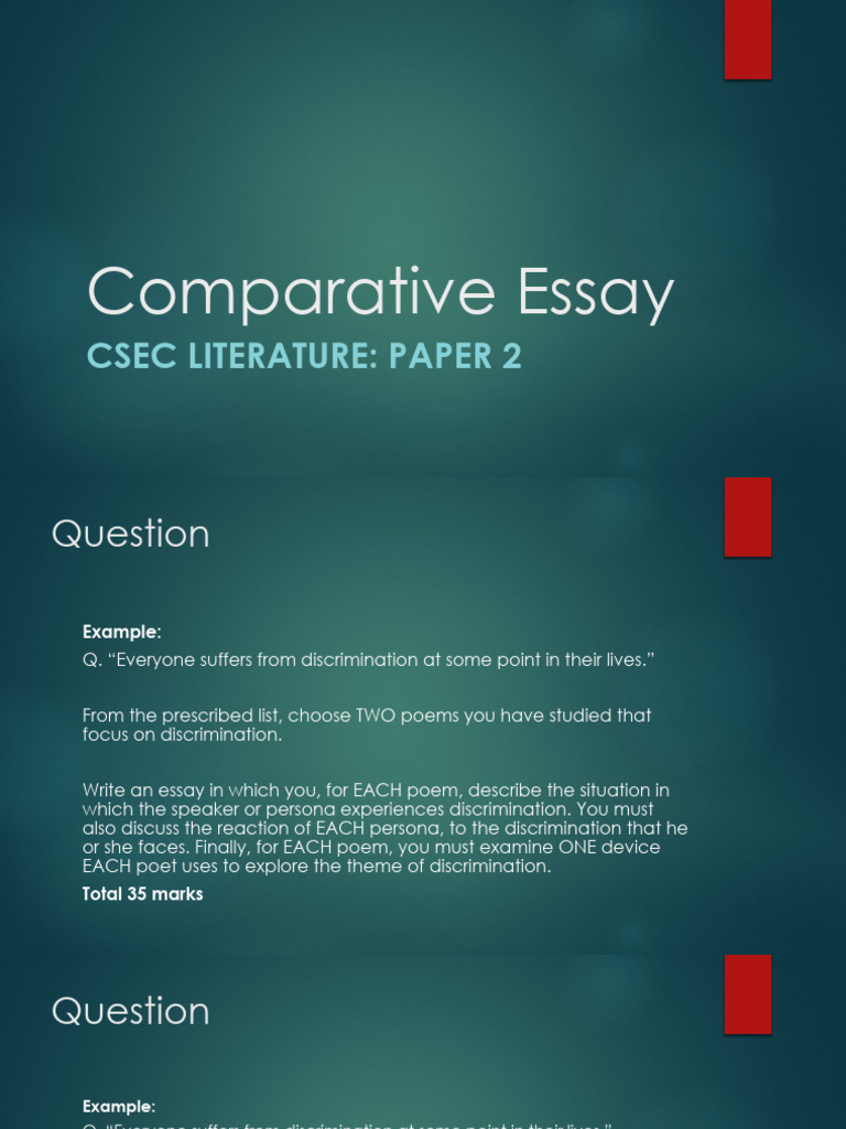 Comparative Essay Explained | Download Free PDF | Poetry | Essays