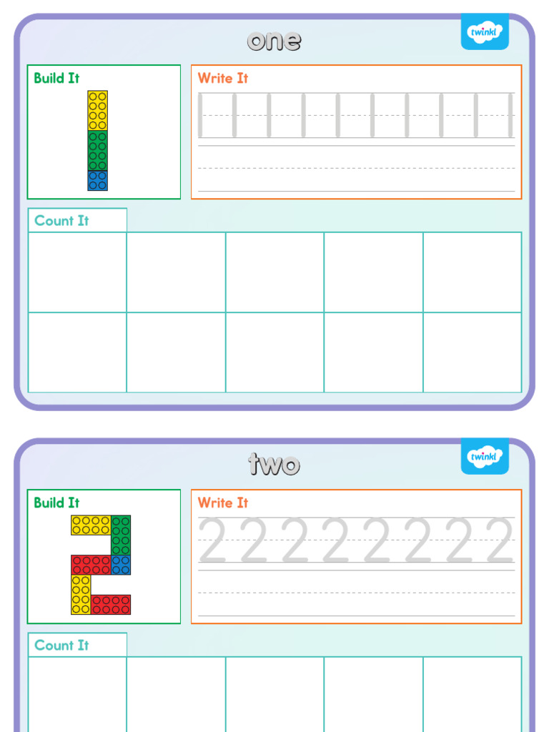 Color Numbers 1-20 Building Blocks Activity | PDF | Home & Garden