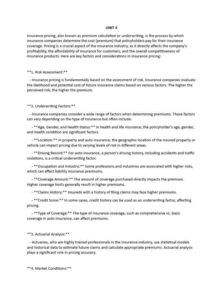 Unit 4 Banking & Insurance | PDF | Insurance | Moral Hazard