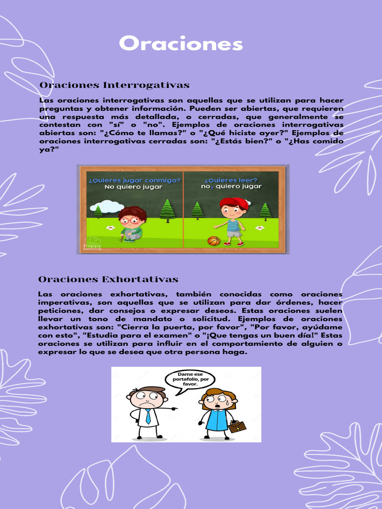 Oraciones Exhortativas y Dubitativas | PDF