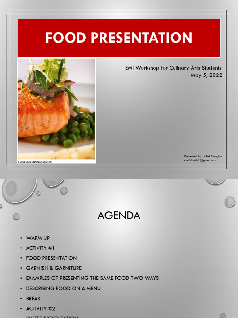 Food Presentation: EMI Workshop For Culinary Arts Students May 5, 2022 ...