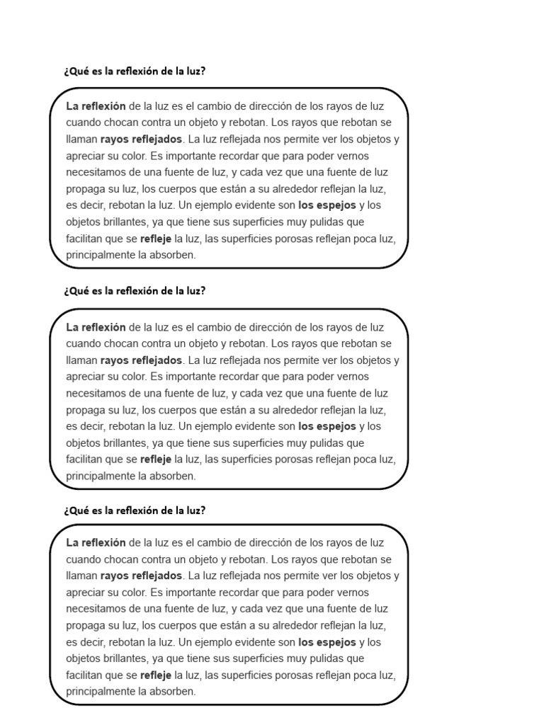 Reflexión de la luz: definición y ejemplos | PDF | Filosofía