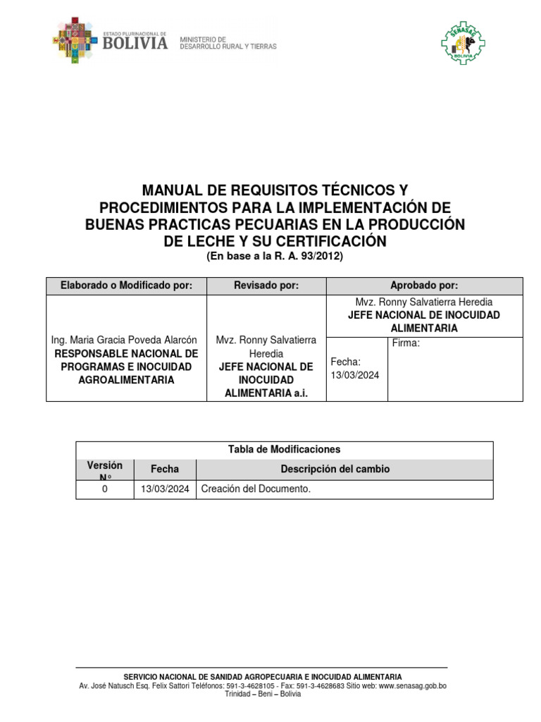 Manual de Buenas Prcticas Pecuarias Bovinos Leche | PDF | Leche | Agua