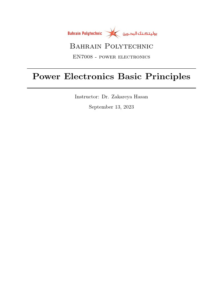 Power_Electronics_Basic_Principles | PDF | Ac Power | Root Mean Square
