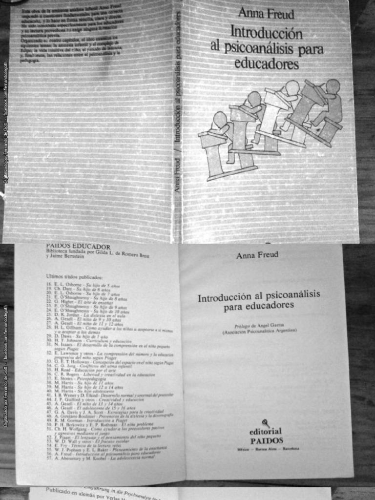 Anna Freud Introduccion Al Psicoanalisis para Educadores-Pdf ... Anna Freud Introduccion Al Psicoanalisis para Educadores-Pdf ...