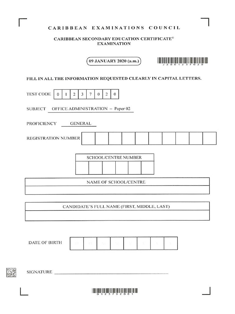 CSEC Office Admin January 2020 P2 - 240216 - 105609 | PDF
