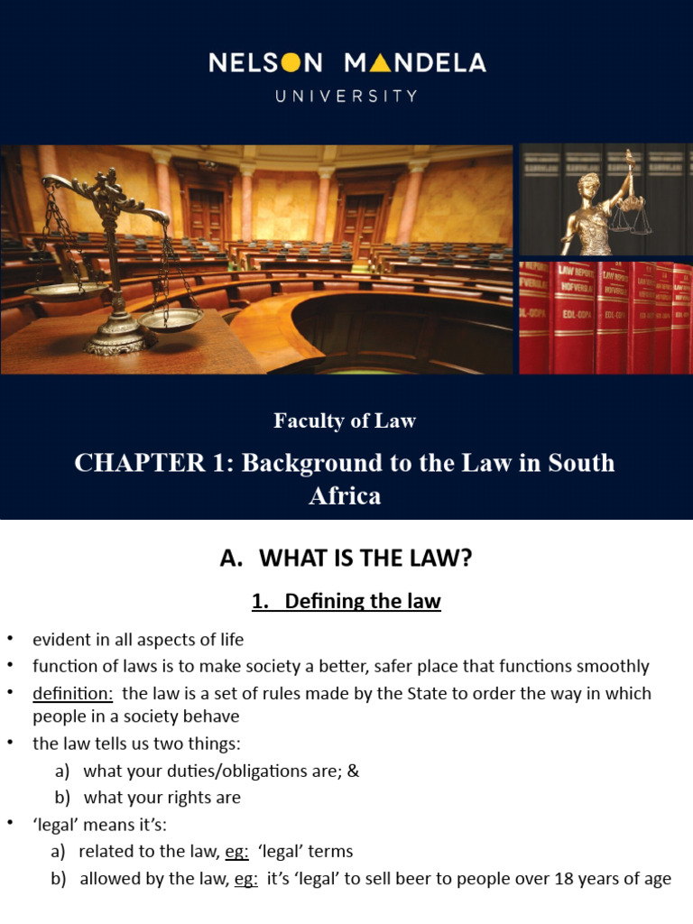 Overview of South African Law Principles | PDF | Supreme Courts ...