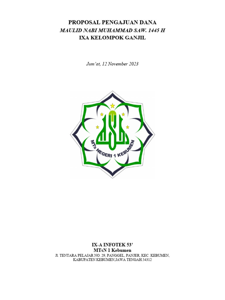 Proposal Pengajuan Dana K-Ganjil | PDF