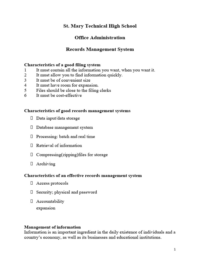 Records Management - Notes | PDF | Computer File | Microform