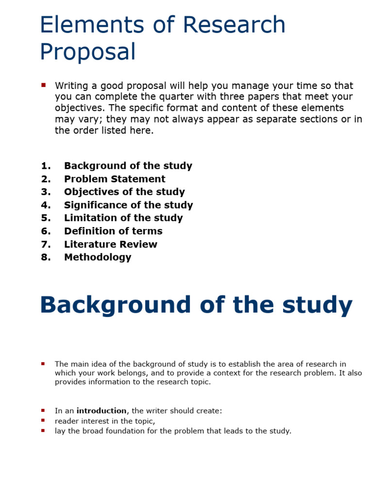 Key Elements of Research Proposals | PDF | Essays | Science