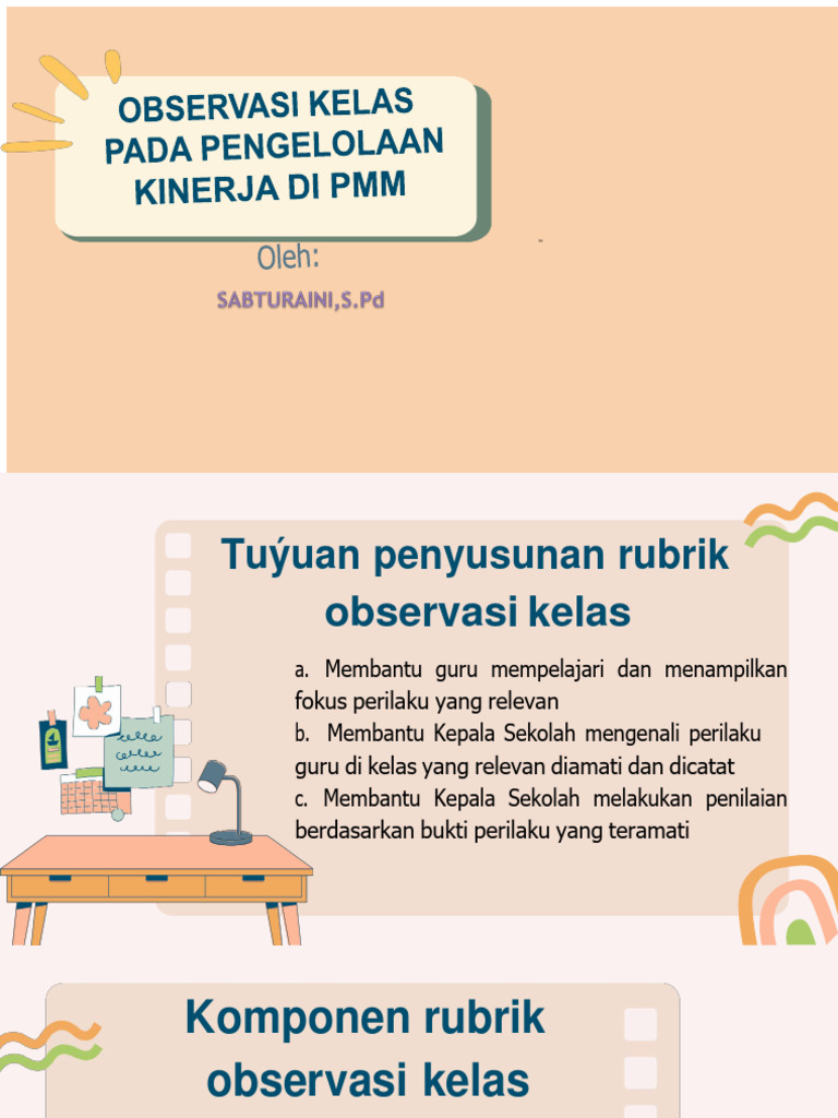 Observasi Kelas Di PMM - Sabturaini, S.PD Untuk Bukti Karya Dokumen Teknis Di PMM - PDF | PDF