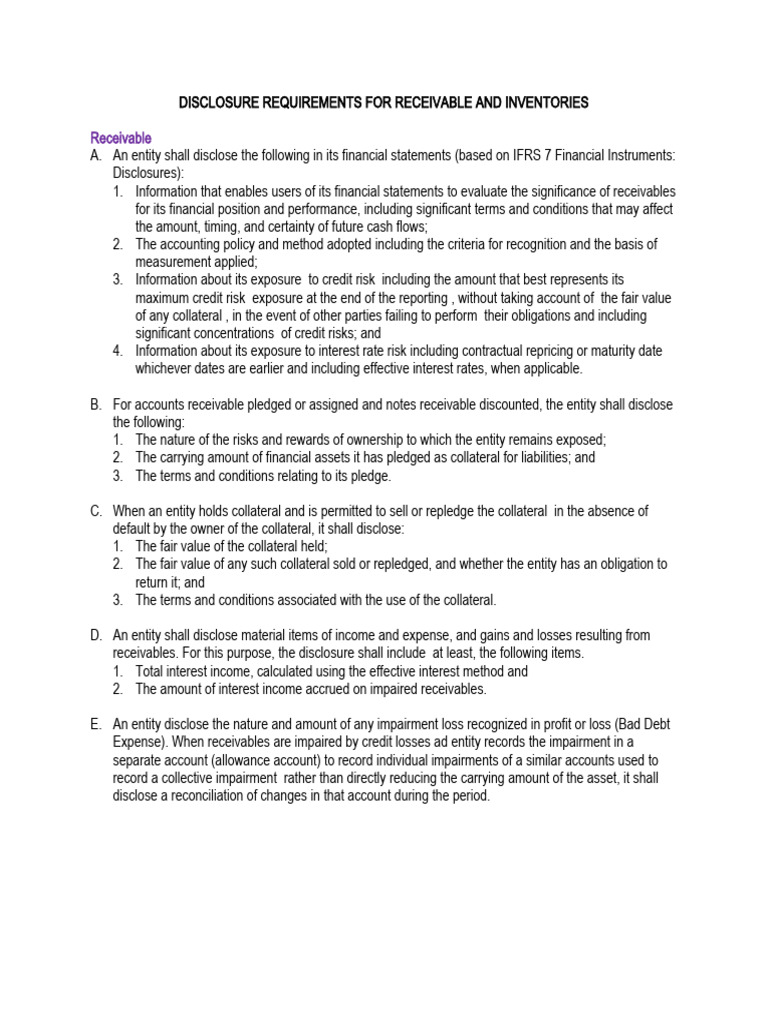 Receivables and Inventories Disclosure Guide | PDF | Fair Value | Inventory
