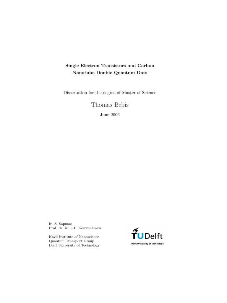 Bebis Thesis PDF Carbon Nanotube Graphene