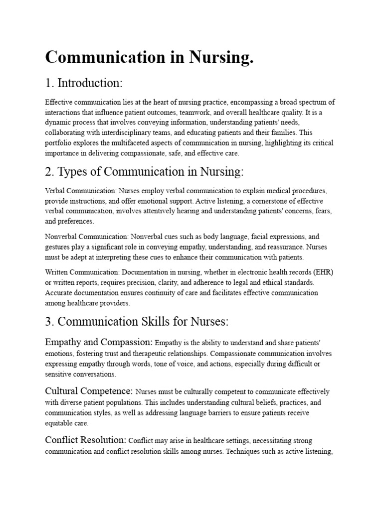 Communication in Nursing. | PDF | Health Care | Nursing