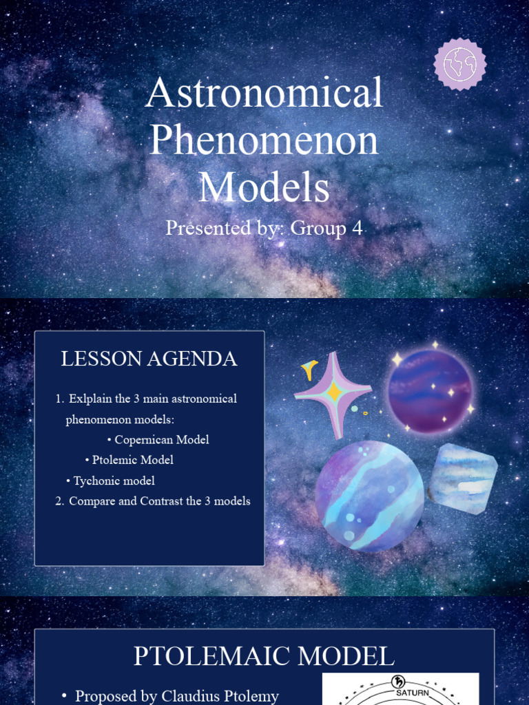 Astronomical Phenomenon Models Ptolemaic, Copernican, and Tychonic ...