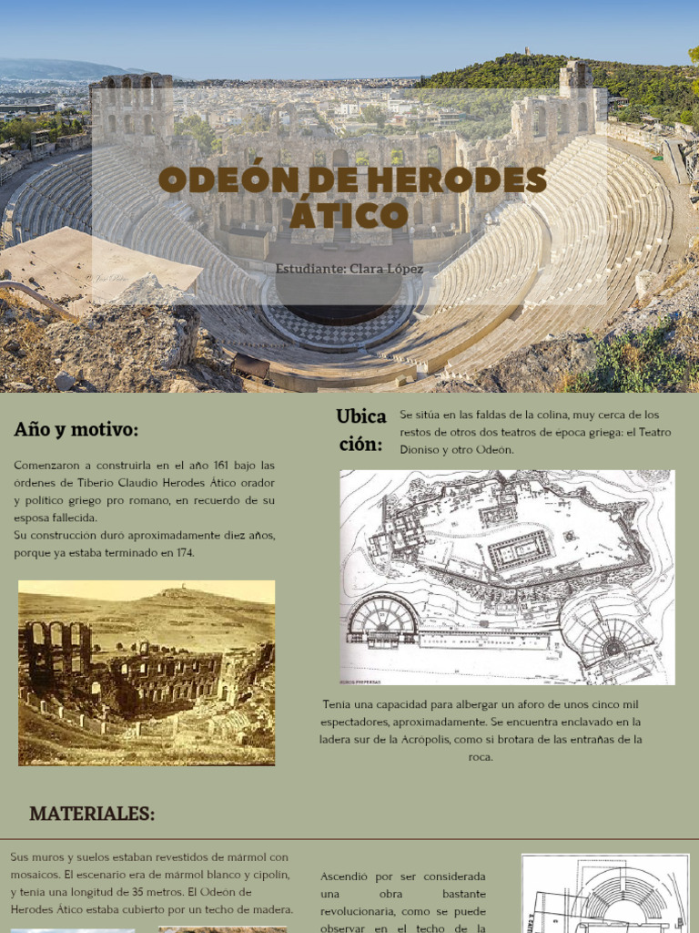 Odeón de Herodes Ático: Historia y Diseño | PDF