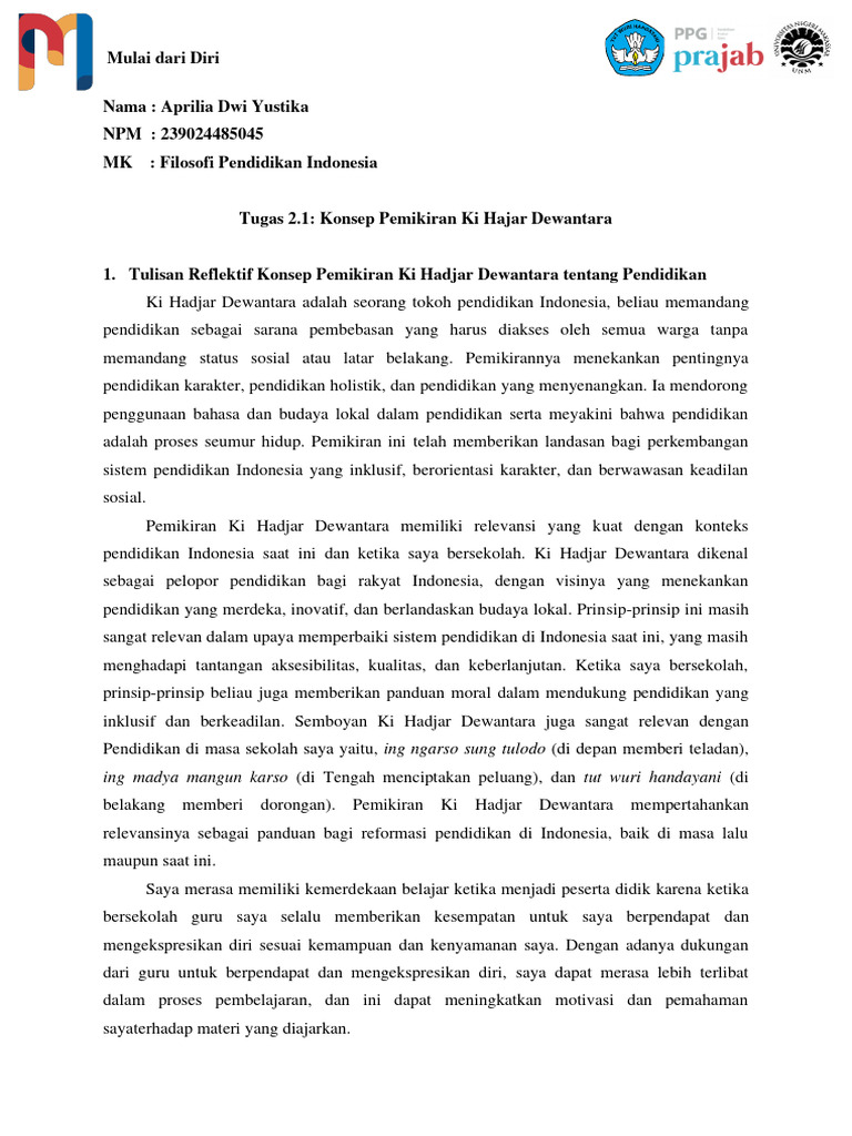 Aprilia Dwi Yustika - 1mulai Dari Diri FPI Topik 2 | PDF | Ilmu Sosial