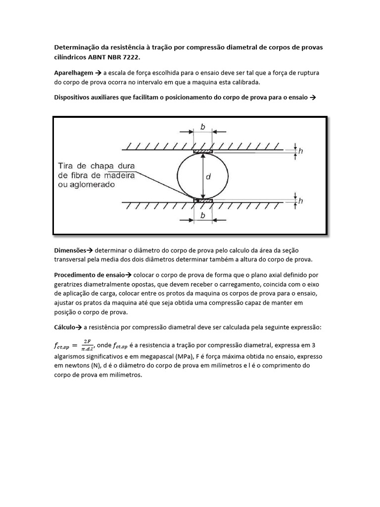 TRAÇÃO POR COMPRESSÃO DIAMETRAL | PDF