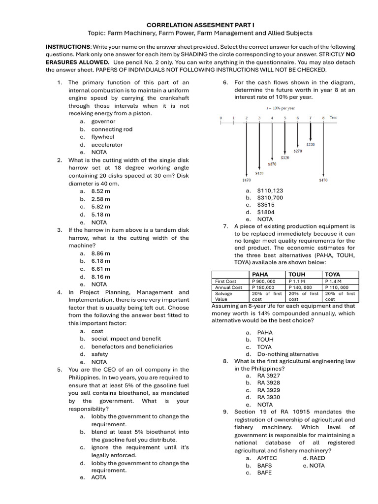 part-1-exam | PDF | Engines | Tractor