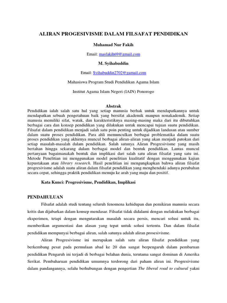 KEL 3 Aliran Progresivisme | PDF | Ilmu Sosial | Sains & Matematika