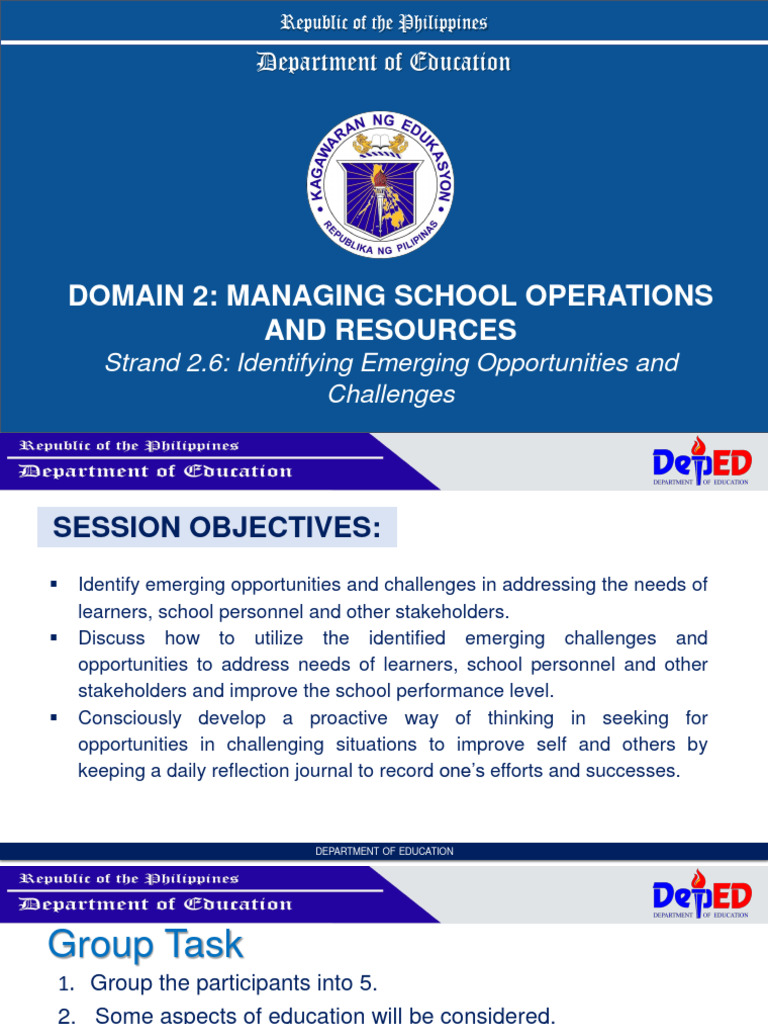 Domain 2 Strand 2.6 SLIDE DECKS Emerging Opportunities and Challenges ...