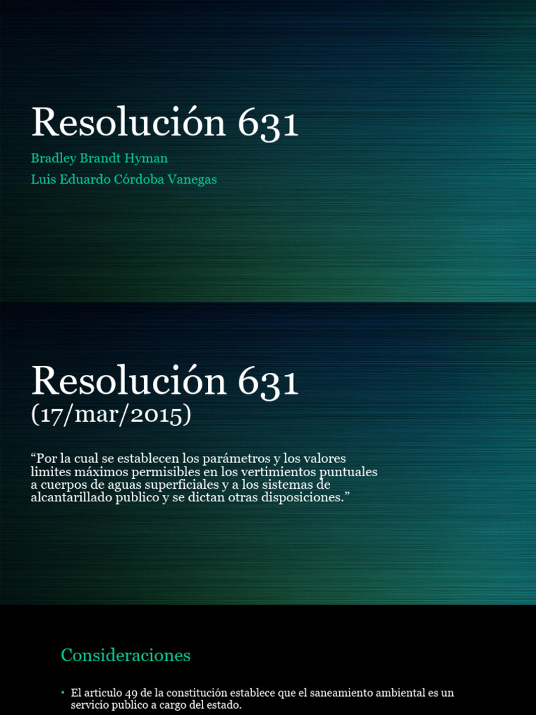 Resolución 631 | PDF | Agua | Aguas residuales