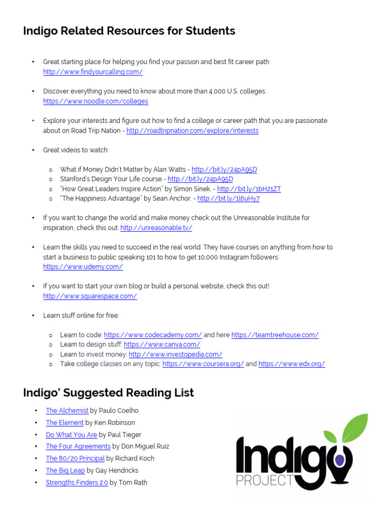 Student Resource Guide | PDF | Career & Growth