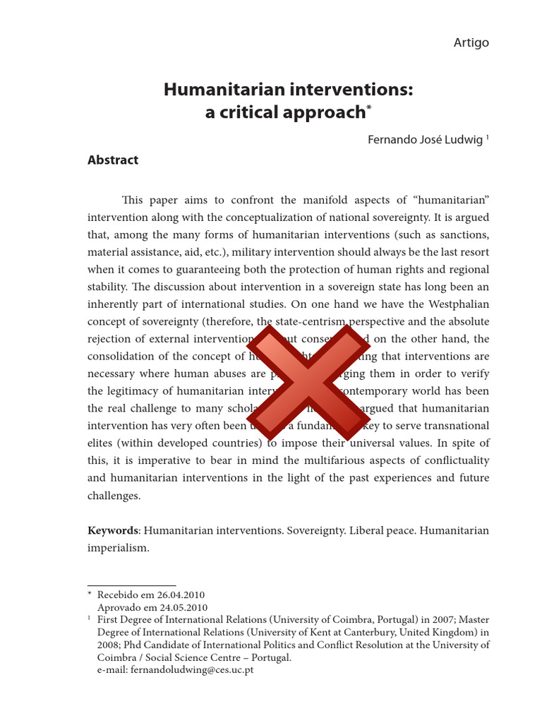 Humanitarian Interventions A Critical Approach | PDF | Altruism ...