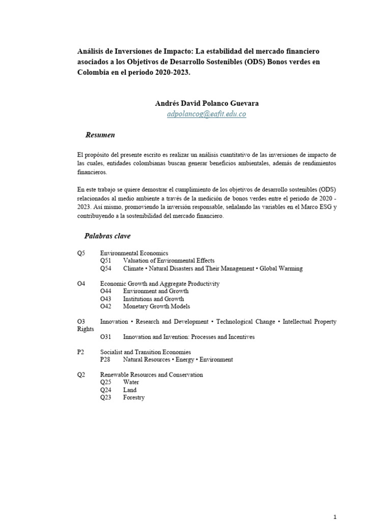 Anteproyecto Andres Polanco | PDF | Sustentabilidad | Desarrollo sostenible