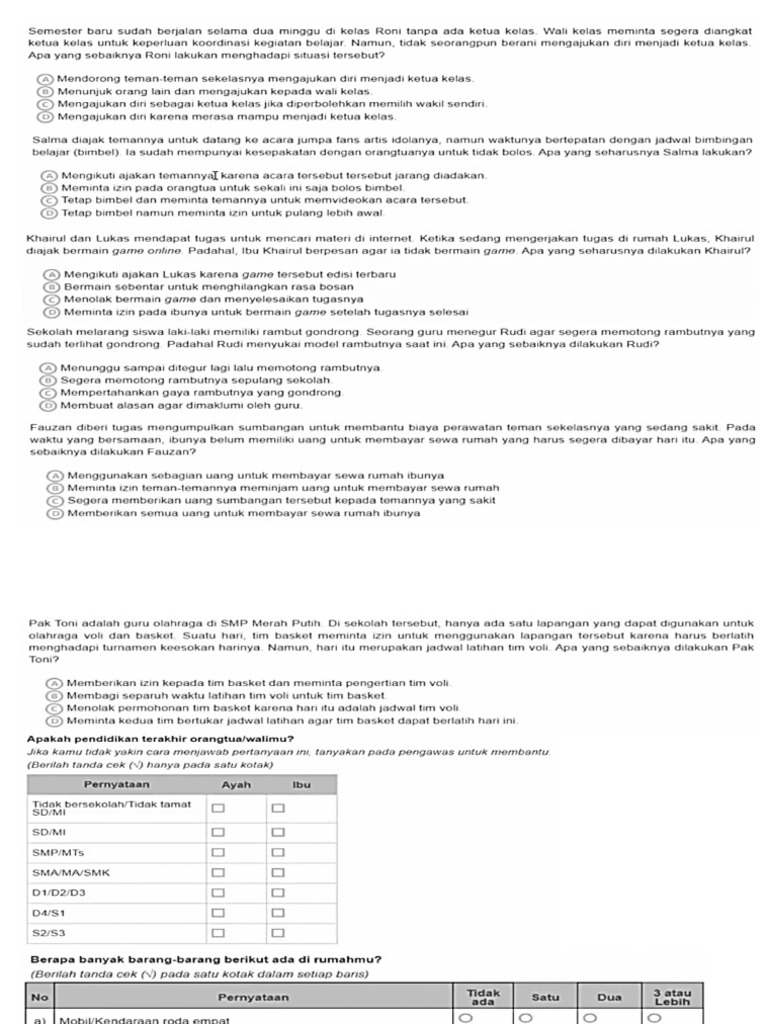 Sumber Belajar 01. Instrumen Survei Karakter | PDF