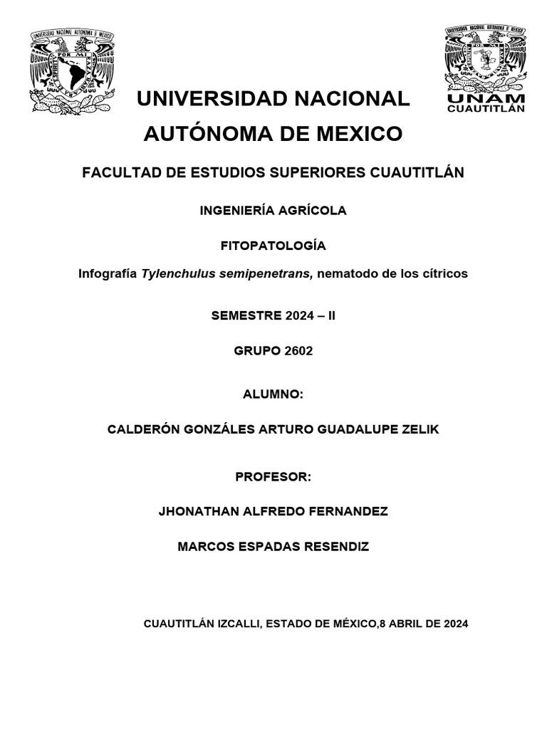Nematodo Tylenchulus semipenetrans en cítricos | PDF | Nematodo | Agrios