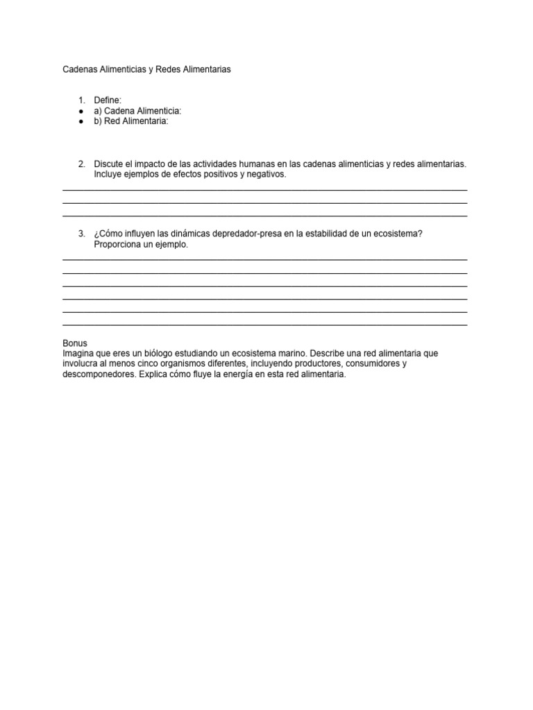 Cadena y Red Alimenticia | PDF | Tecnología