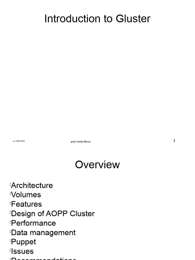 Lez.d-02-GlusterFS Intro | PDF | Data Management | Data