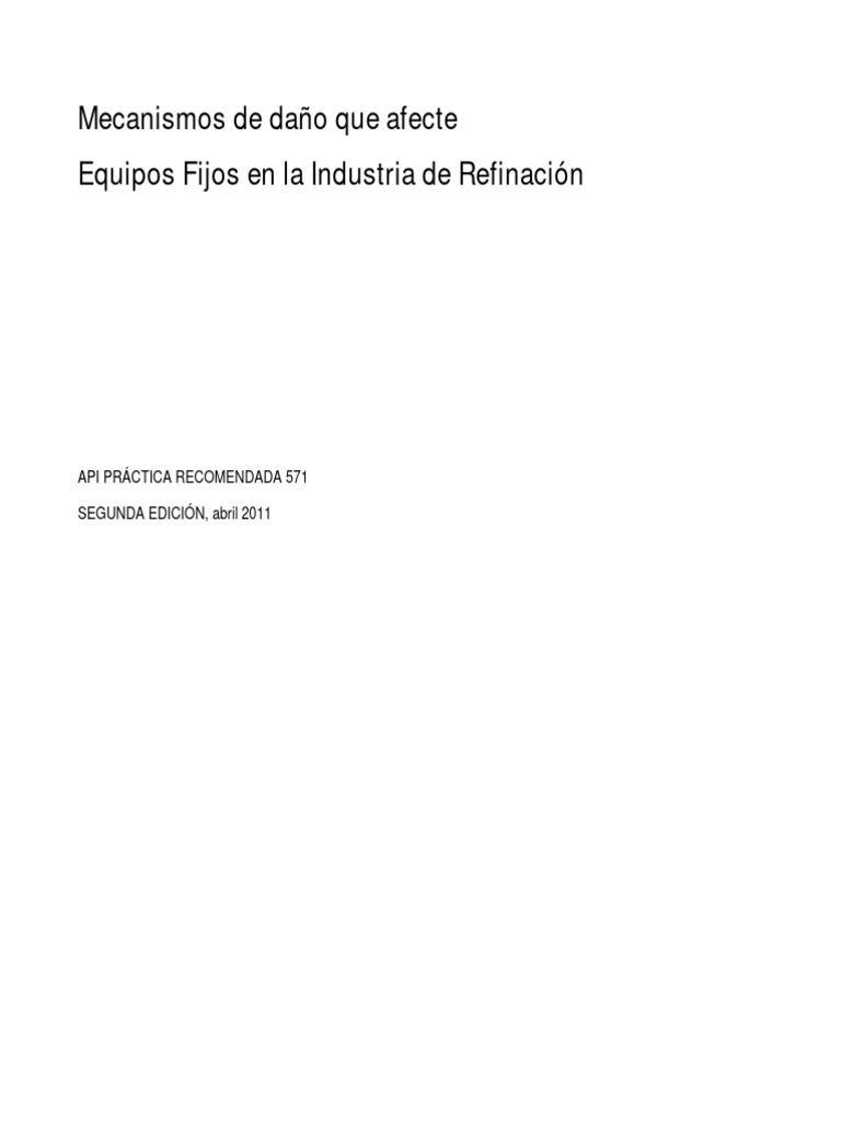Mecanismos de Daño en Refinación API 571 | PDF | Corrosión | Fractura