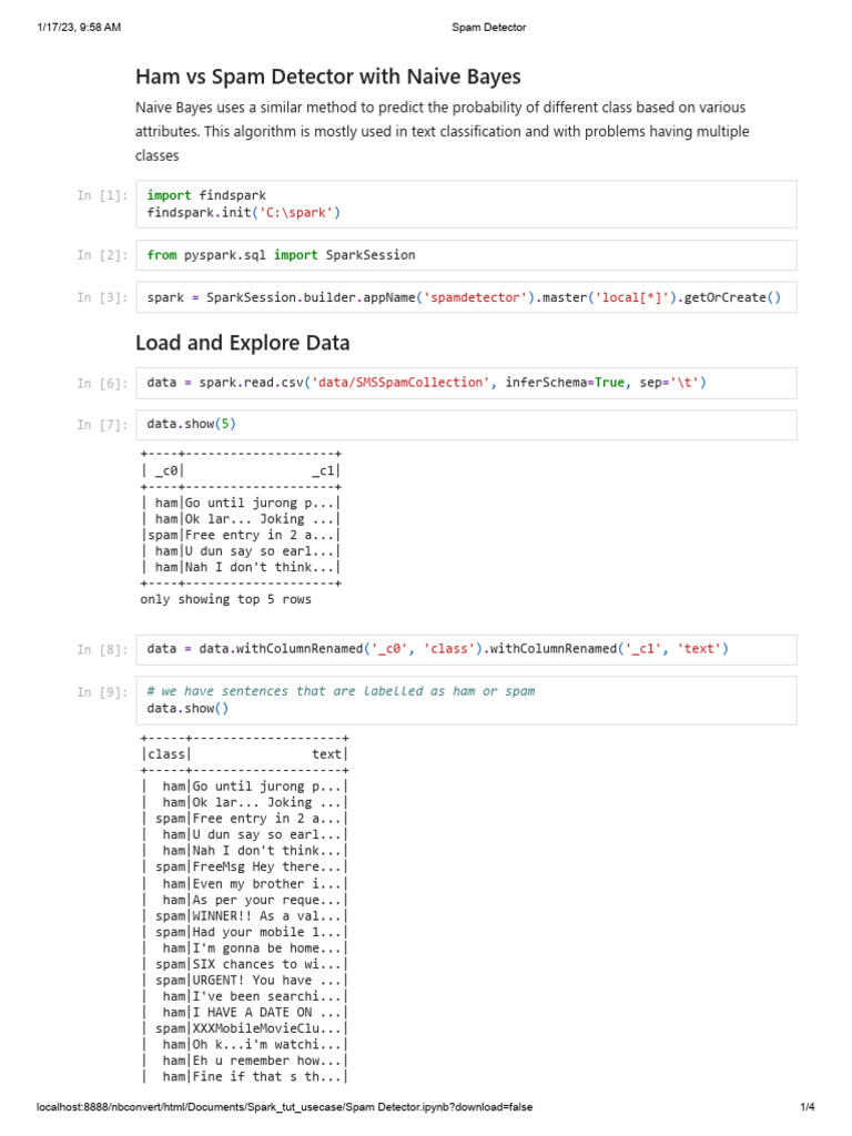 Spam Detector | PDF | Machine Learning | Algorithms And Data Structures