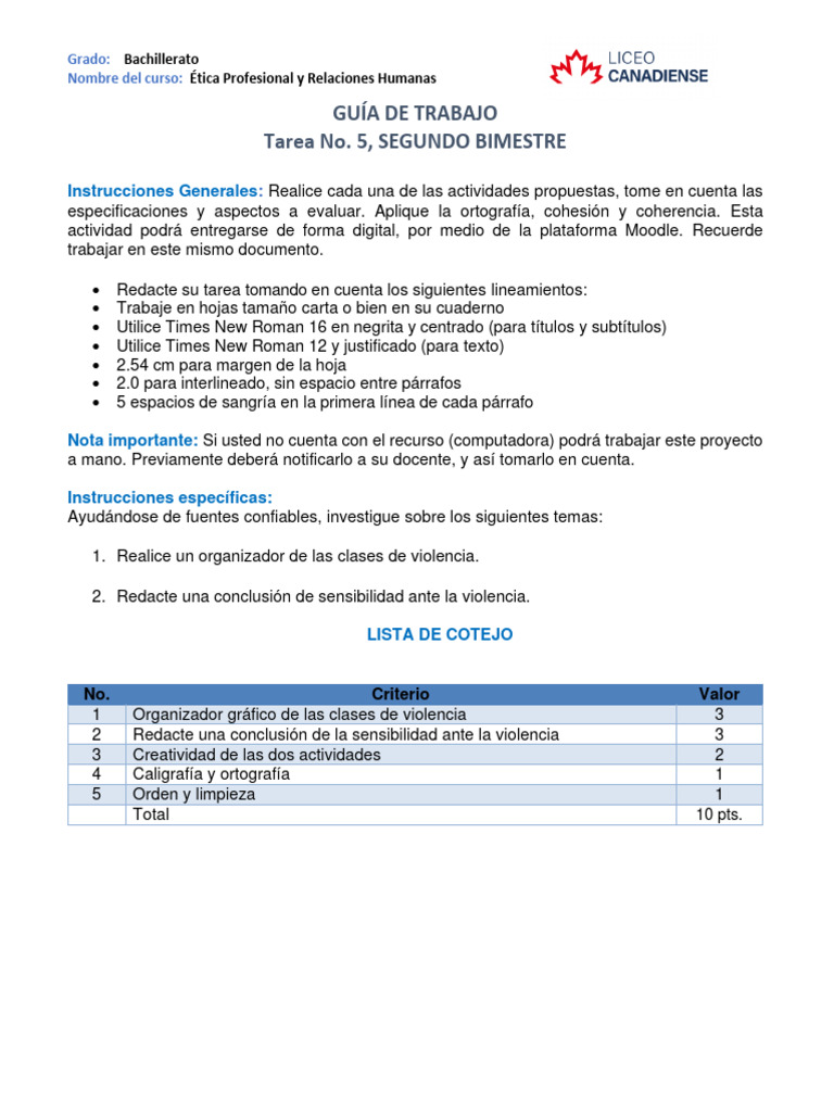 TAREA 5. 2 UNI Etica | PDF
