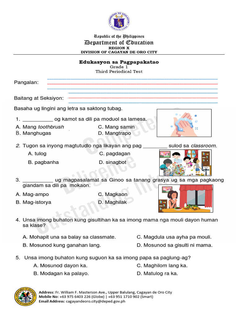 Q3 - EsP 1 - TQ | PDF