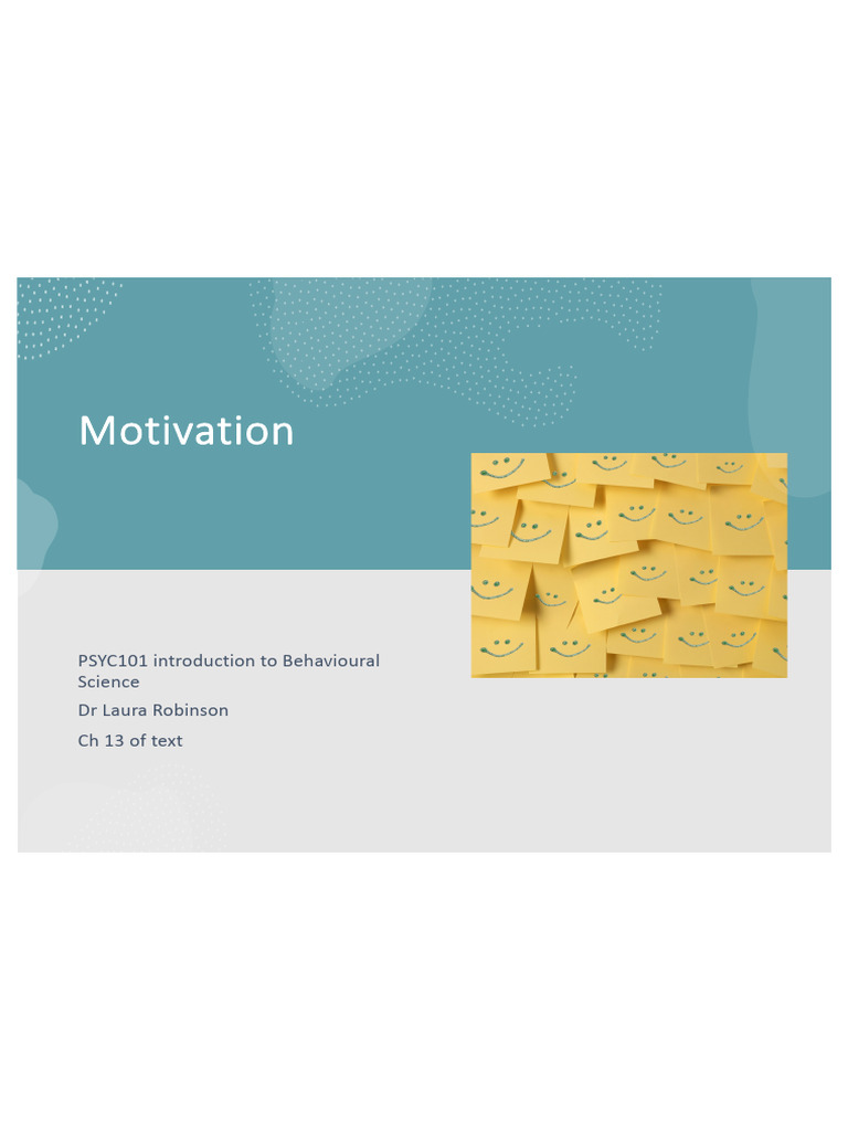L3 Motivation | PDF | Motivational | Motivation