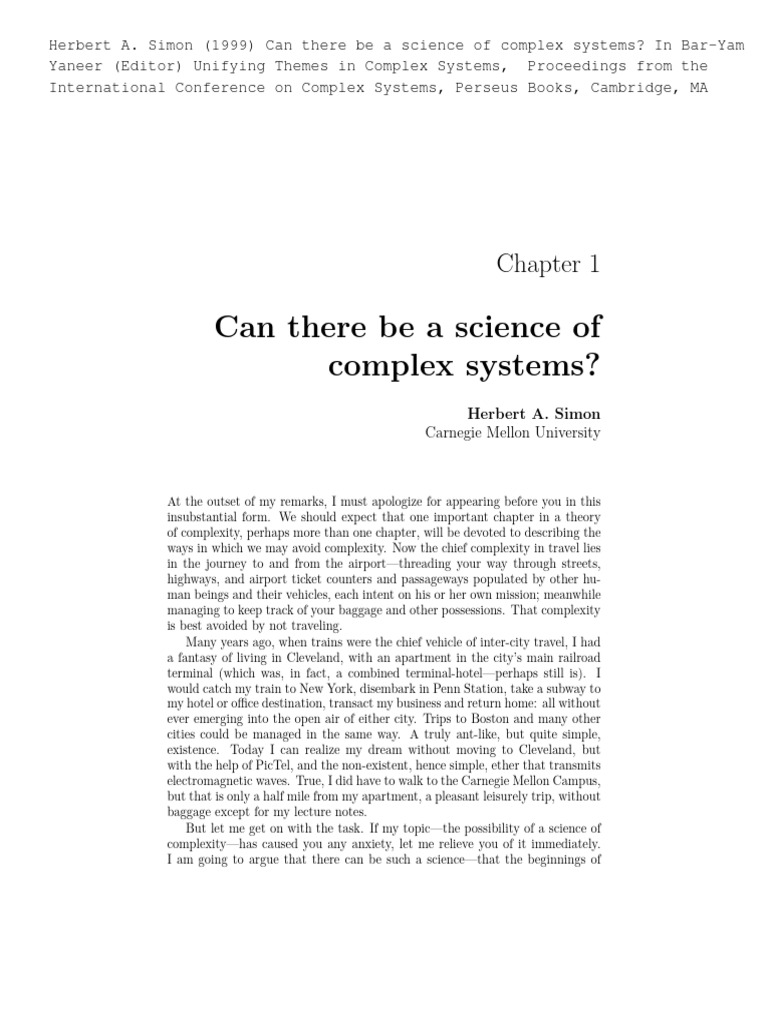 Can There Be A Science of Complex Systems | PDF | Market (Economics ...