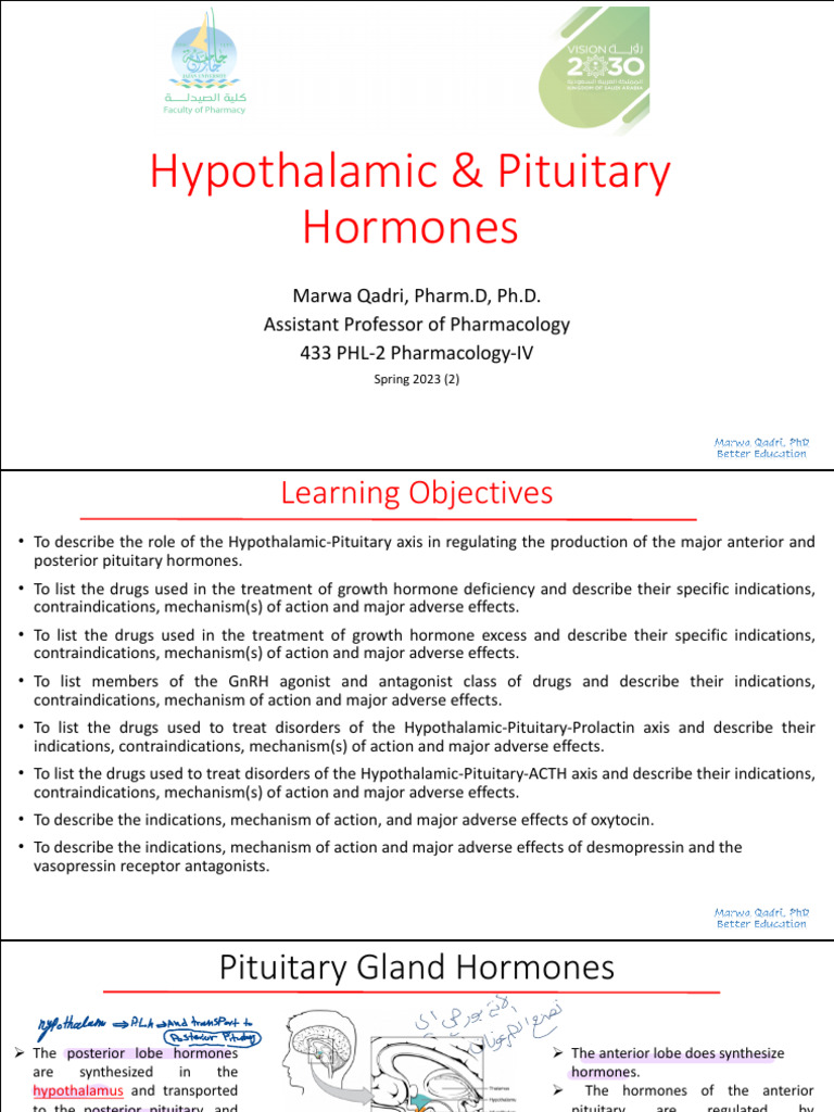 Lecture 1 Hypothalamic Pituitary Hormones Updated | PDF | Growth ...