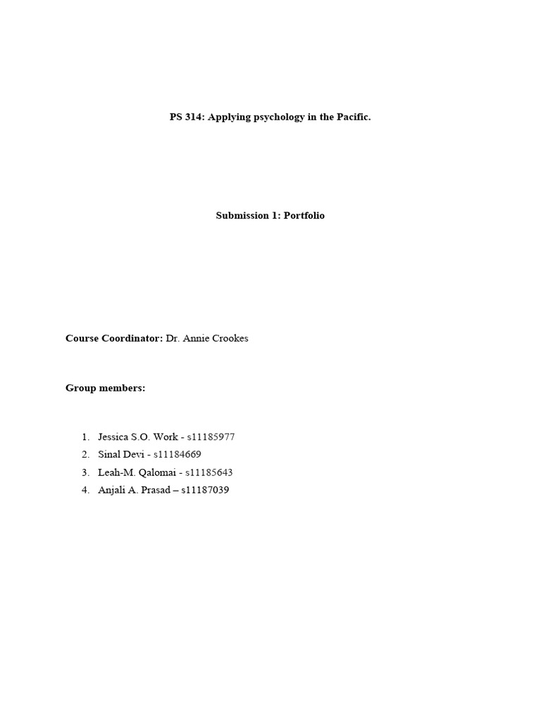 PS314 Sample Submission 1 | PDF | Psychology | Well Being