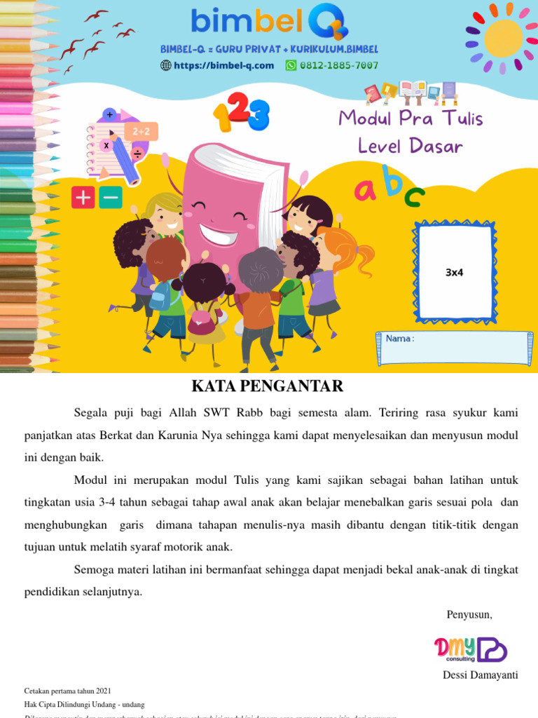 Modul Latihan Menulis Anak Usia Dini | PDF