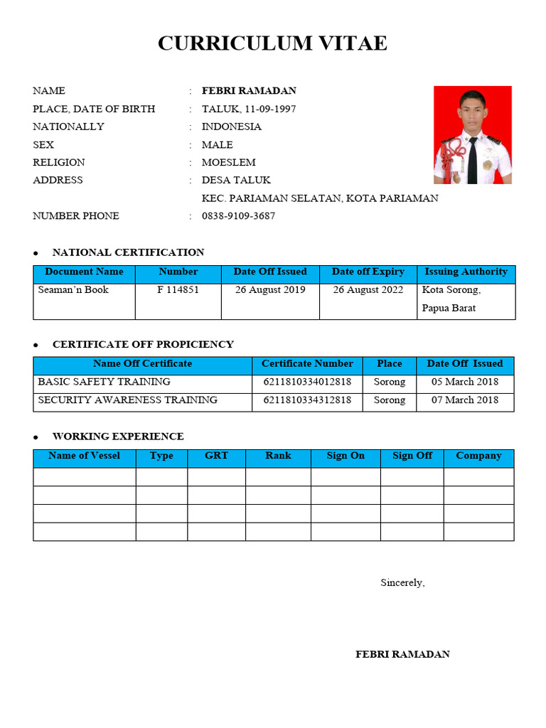 CV FEBRI RAMADAN | PDF