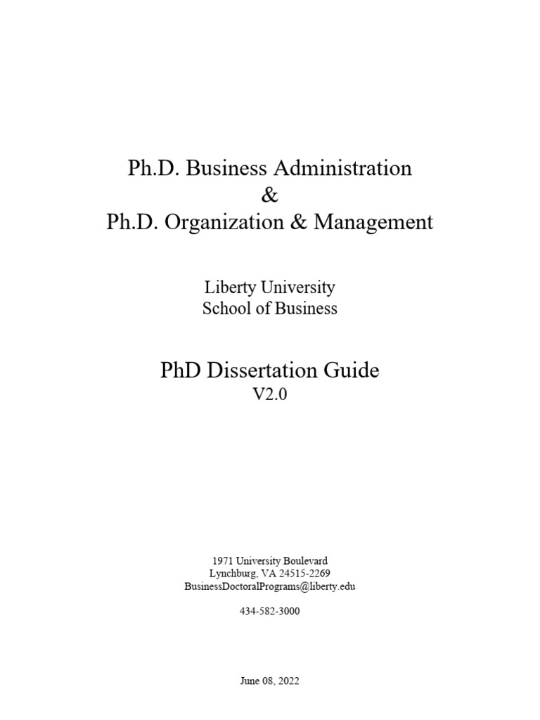 Liberty University PHD Organization and Management Dissertation Guide 2 ...